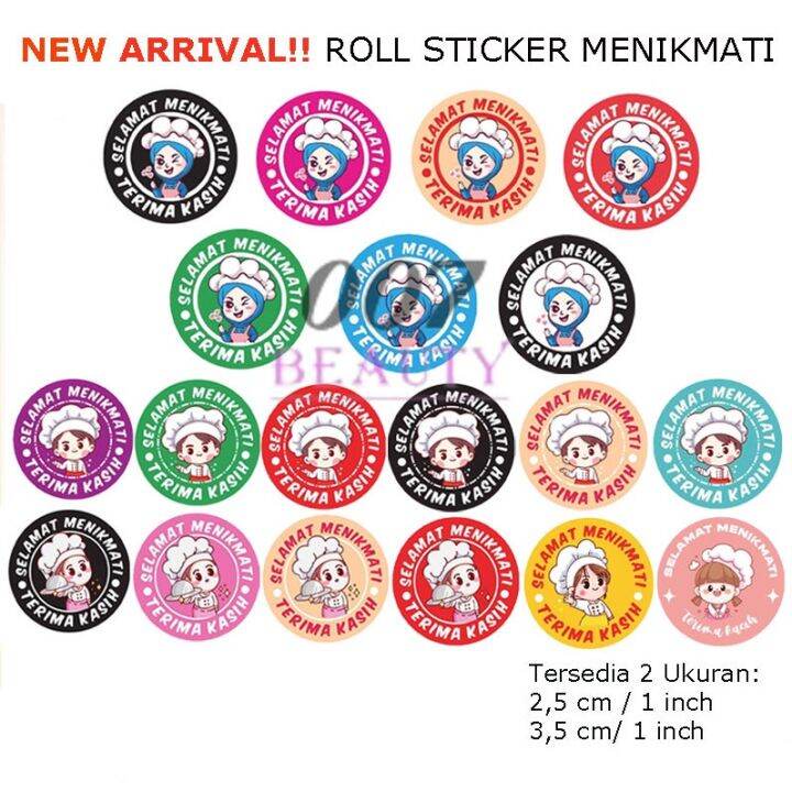 ROLL STIKER 3.5 CM/2,5 CM SELAMAT MENIKMATI - STICKER MAKANAN KUE THANK ...