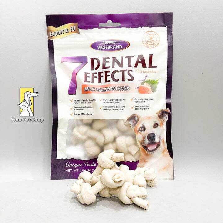 Xương gặm sạch răng vị cá hồi kết hợp với sữa 7 Dental Effects Vegebrand | Lazada.vn