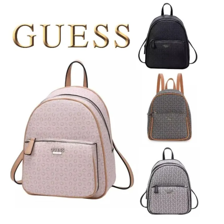Guess Monogram Leather Backpack ۞ | Lazada PH