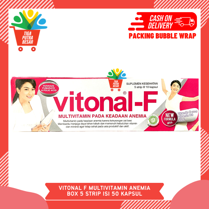 VITONAL F MULTIVITAMIN UNTUK ANEMIA BOX 5 STRIP ISI 50 KAPSUL ...