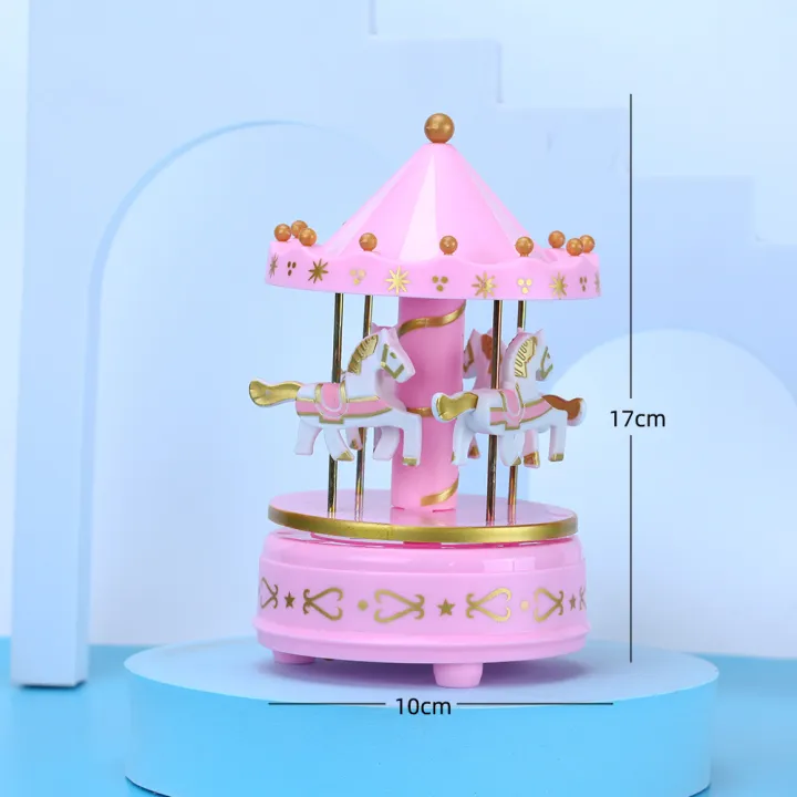 Creative romantic carousel music box baking cake decoration music box ...
