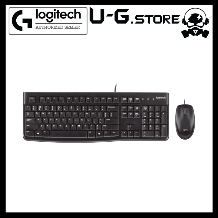 Logitech Wired Combo Keyboard Mouse Mk120 Desktop Usb Black For Windows Optical Wired Mouse
