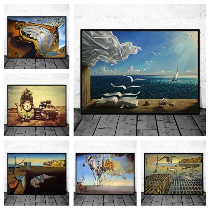 Salvador Dali Inspired Surrealism Canvas Artwork, Abstract Wall Art for ...