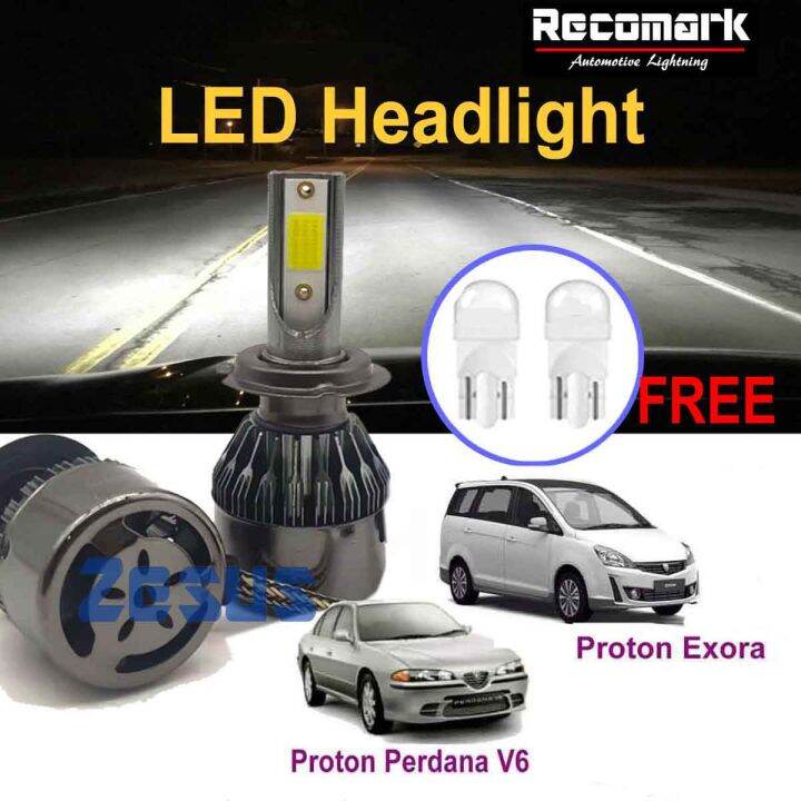 2 Pcs x LED Zesus Lampu Headlamp Bulb 6000K H4 12v -Proton Exora 2009 ...