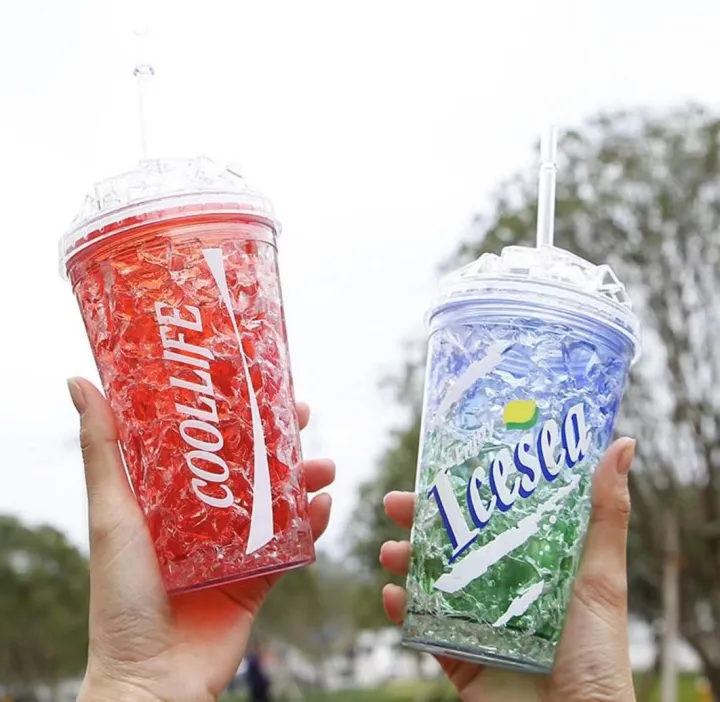 Creative Crack Design 450ML ICESEA Summer Cold Ice Cup With Straw ...