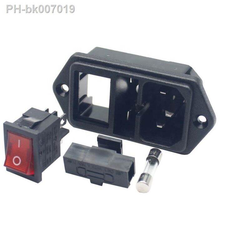 ♀☊ 15a 250v Rocker Switch C14 Socket Fuse Inlet Module Plug For Home