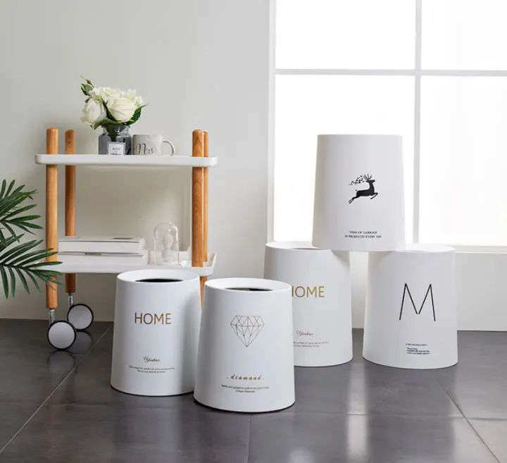 Tomor Life 12L Nordic Simple Plastic Trash Can Garbage Can Office ...