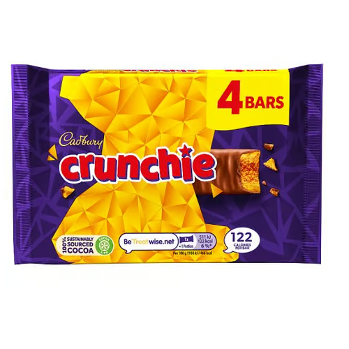 Cadbury Crunchie Bar x 4 ช็อคโกแลตCadbury ช็อคโกแลต ช็อคโกแลตแท่ง ...