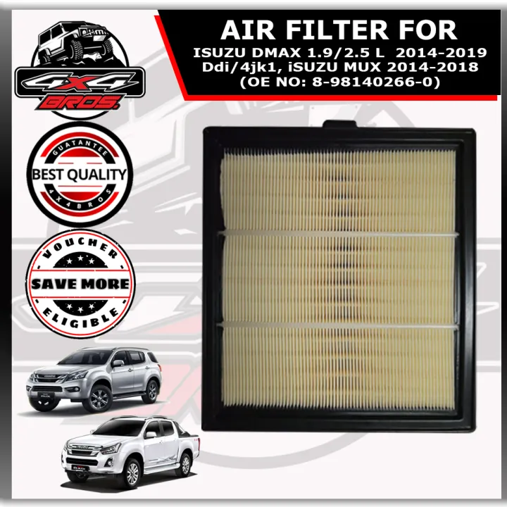 AIR FILTER For DMAX, MUX 1.9L 2.5L (8981402660) | Lazada PH