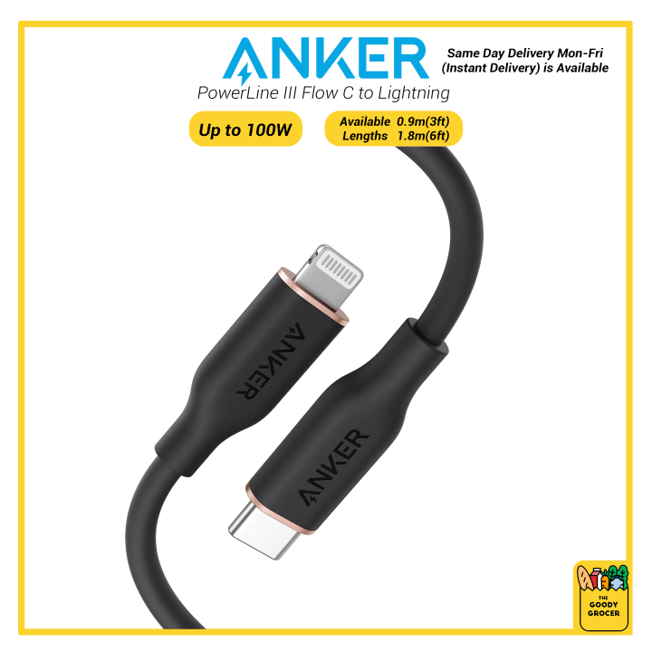 Anker PowerLine III Flow Cable 100W Type C to L | Lazada PH