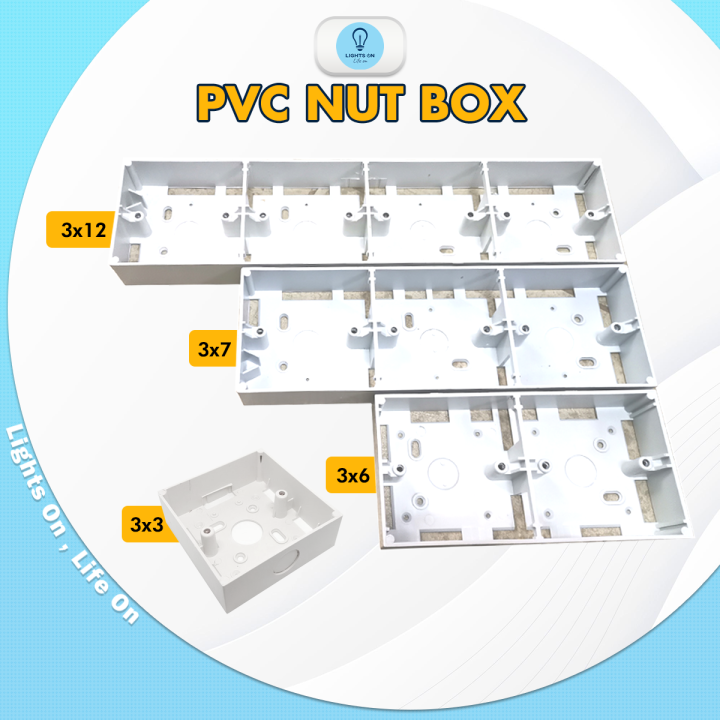 PVC Box Surface Type 3x3 3x7 3x10 3x12 Electrical Box Base Switch Box ...