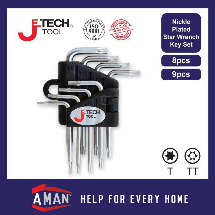 JETECH Torx Star Wrench Set Nickle Plated CrV Drive Sockets Tools ...