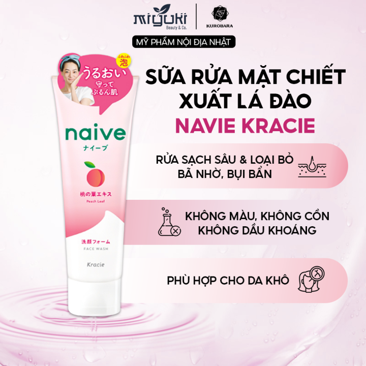 Sữa Rửa Mặt Naive Kracie Chiết Xuất Lá Đào 130g | Lazada.vn