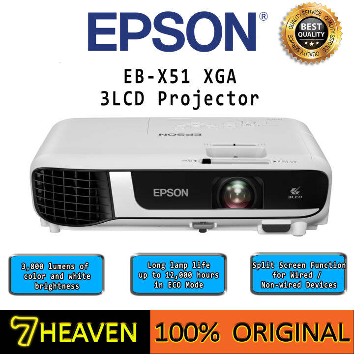 EPSON EB-X51 XGA 3800 LUMEN PROJECTOR -- (REPLACEMENT MODEL EB-X41) | Lazada