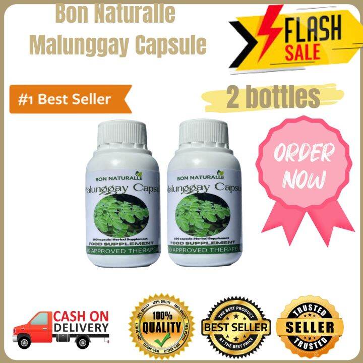 2 BOTTLES Bon Naturalle Malunggay Capsule 100 Pcs 400mg | COD | fast ...