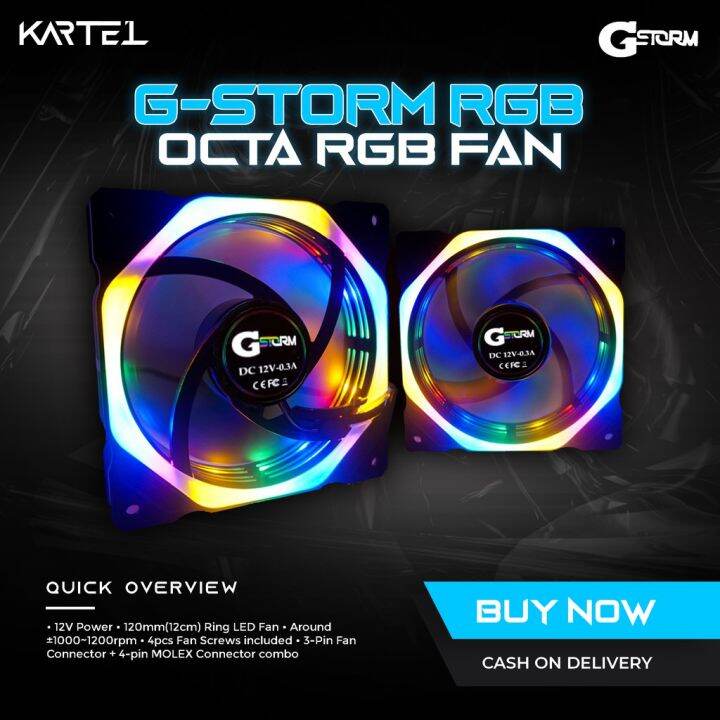 ☼G-STORM OCTA BLAZE RGB 120mm CPU FAN♣ | Lazada PH