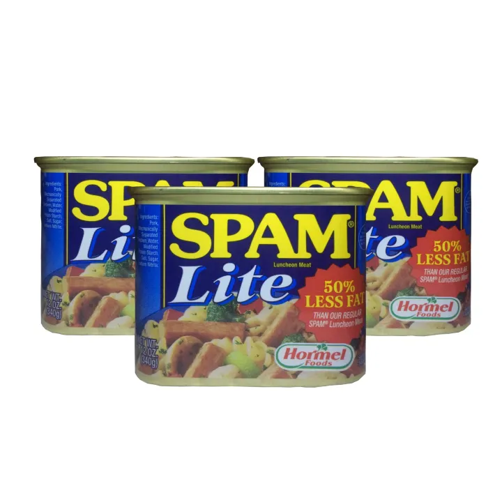 SPAM LITE 50% LESS FAT (3 PCS) WITH FREE Purefoods CHUNKEE CORNED BEEF ...