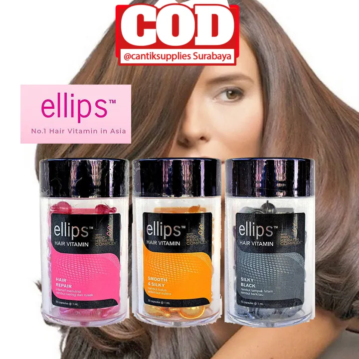 Ellips Hair Vitamin (Pro Keratin Complex) Kemasan Botol Jar 50 kapsul 1 ...