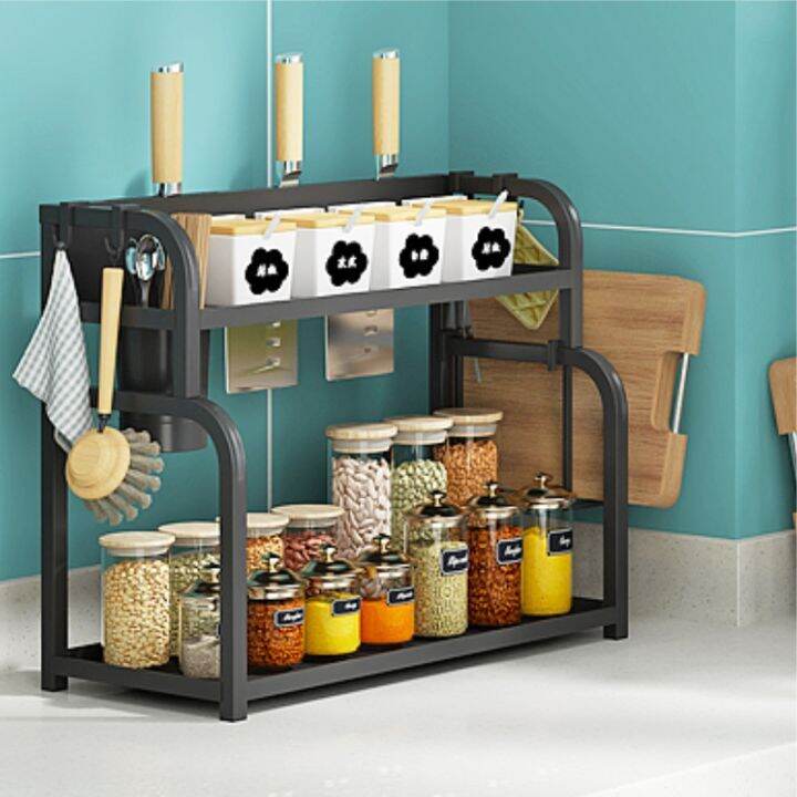 Rak Bumbu Dapur Rak Meja Makan Serbaguna 3 & 2 Susun Stainless Steel ...