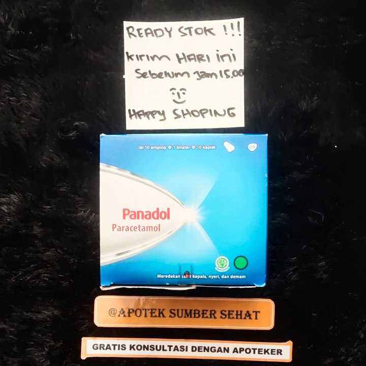Panadol Paracetamol 500mg 1 box isi 10 Strip / Panadol Paracetamol ...