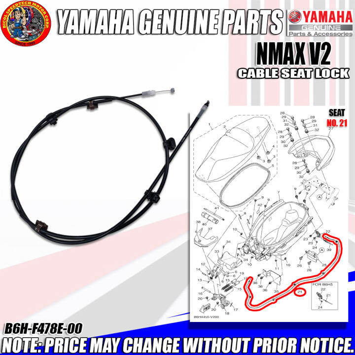 NMAX V2 CABLE SEAT LOCK (GENUINE:B6H-F478E-00) | Lazada PH