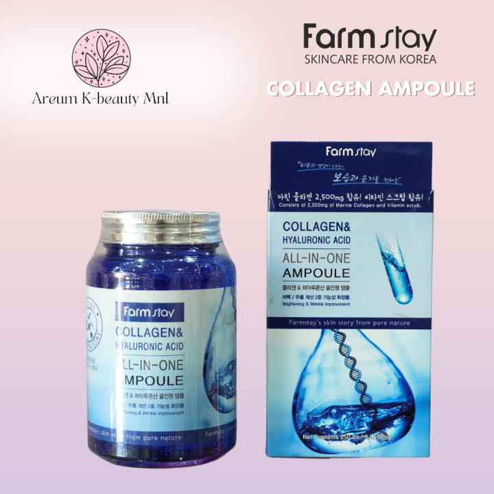 [FARM STAY] COLLAGEN & HYALURONIC ACID ALL-IN-ONE AMPOULE | Lazada PH