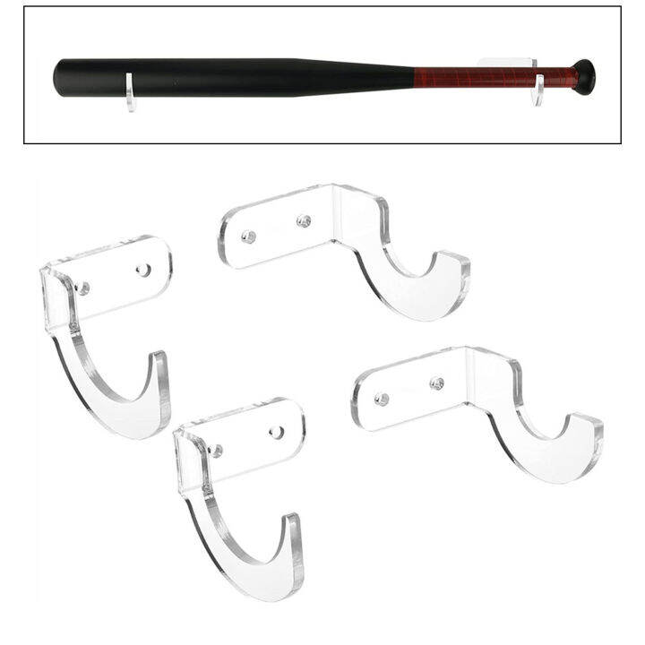 Gommie Acrylic Baseball Bat wall mount hanger Rack, to display case ...