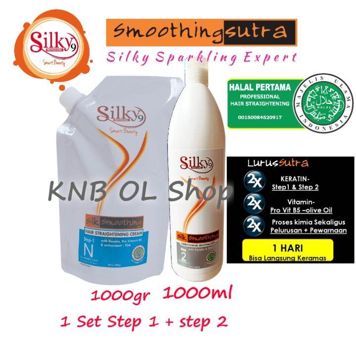 Silky9pro Silk Smoothing Keratin (Smoothing Sutra) Biru (N) 1000 gr Set ...