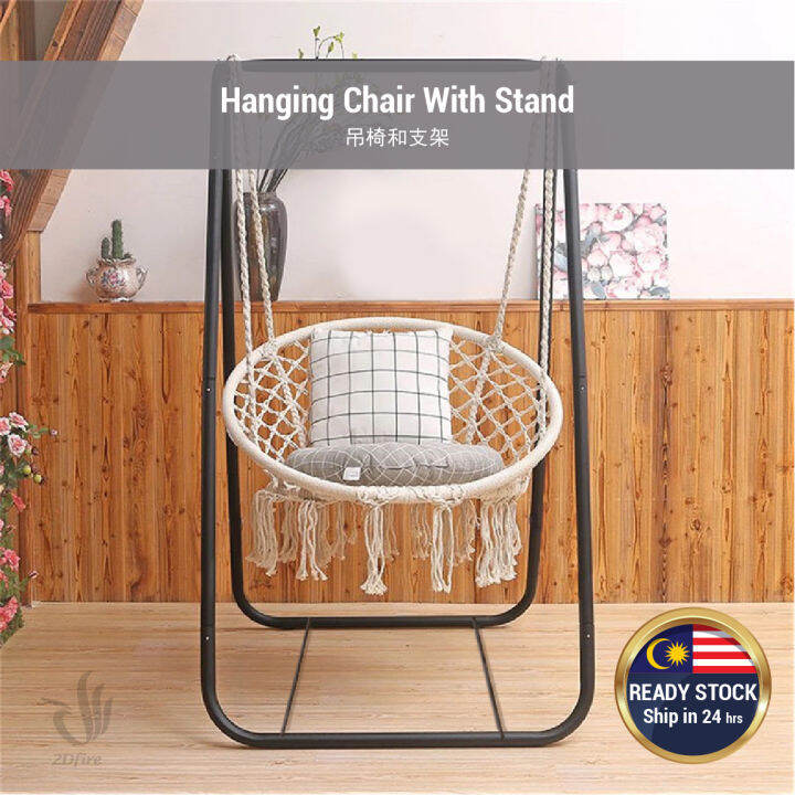 Outdoor Indoor Hammock Hanging Swing Chair Metal Steel Frame Stand Luar ...