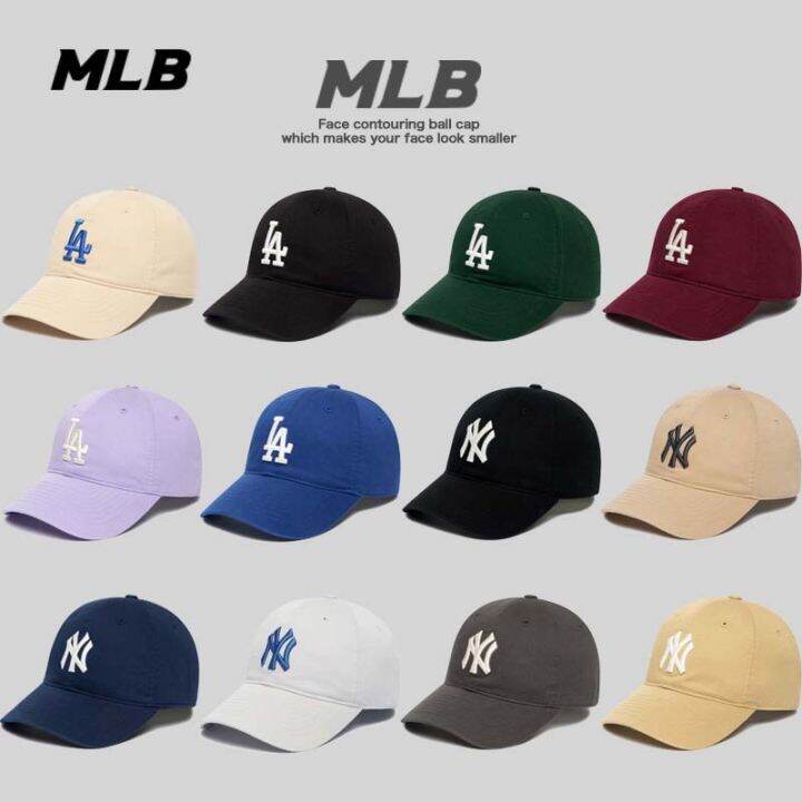 Korean Mlb Soft Top Big Label Hat Ny Yankees Curved Beave Cap ...