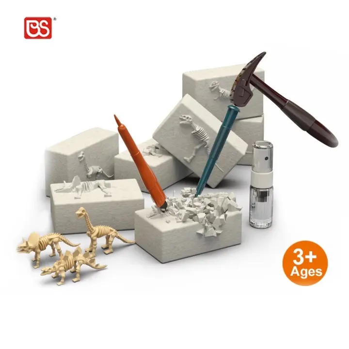 Dinosaur Fossil Excavation Dig Kit, Dino Skeleton Fossil Kit Jurassic ...