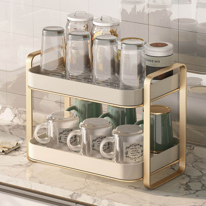 Water Cup Rack Drying Tea Cup Glass Cup Storage Rack Double-layer Drain ...