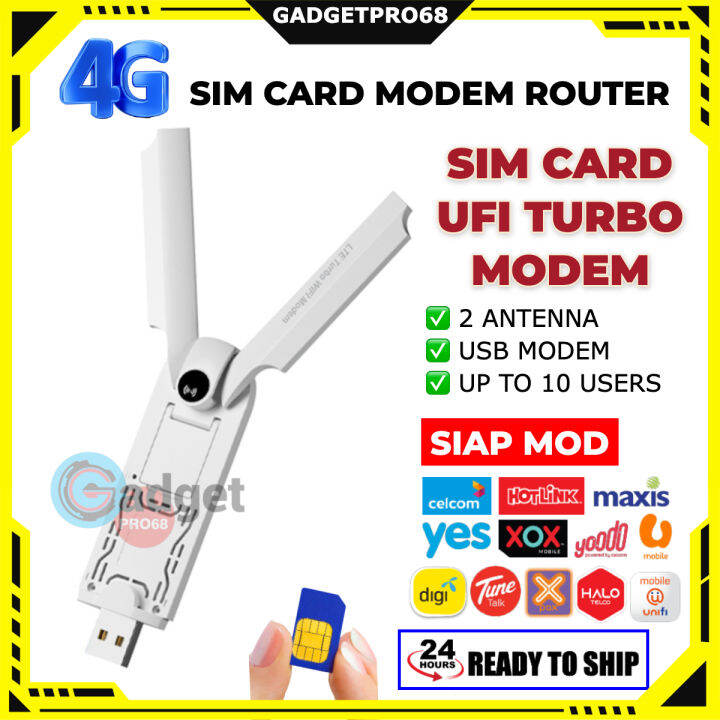Modified USB WiFi 4G LTE TURBO DONGLE Unlocked Sim Unlimited Internet ...