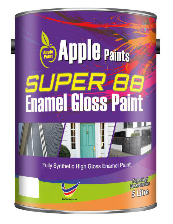 [READY STOCK] 1000509 5L Brand New Apple Paint Super 88 Enamel Gloss ...