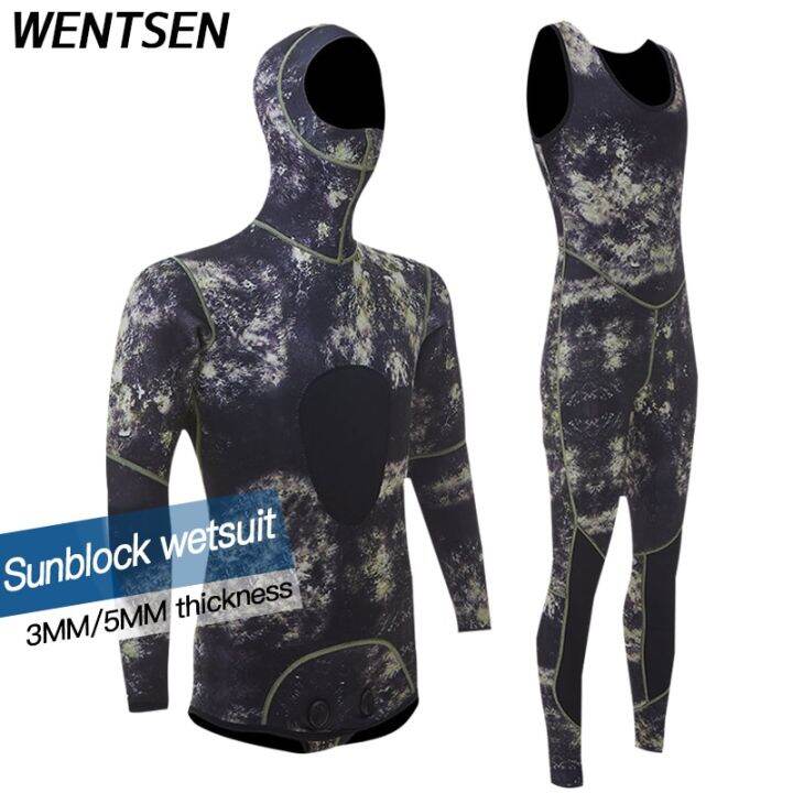 2020 New Camouflage Wetsuit 5Mm / 3Mm Scuba Diving Suit Men Neoprene ...