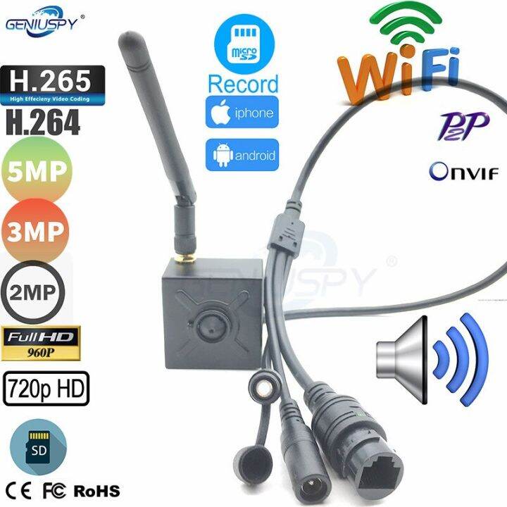 5MP Mini Wifi IP Camera Pin Hole Audio With Micro TF SD Card Slot ...