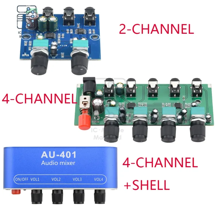 DC5V 12V AU 401 2 4CH Audio Signal Mixing Board Module 2 Channel 4 ...