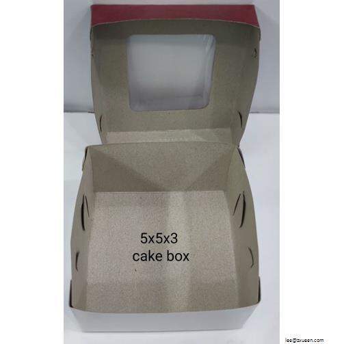 【READY STOCK】 ♒5x5x3 cake box RED with window (SOLD BY 10 PCS)♜ | Lazada PH