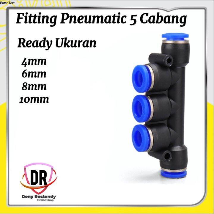 Pneumatic Fitting Quick Connector 5 Way Arah Cabang Splitter Selang ...