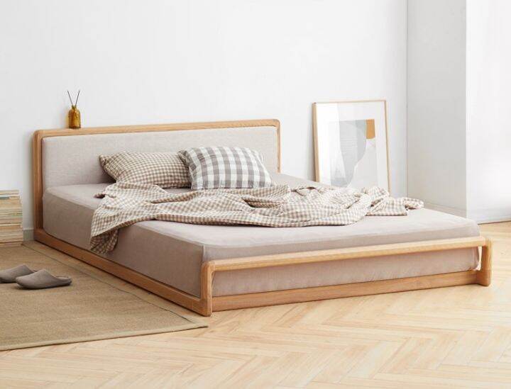 [PRE-ORDER] YS solid wood bedframe, Walnut/Fraxinus mandshurica wood ...