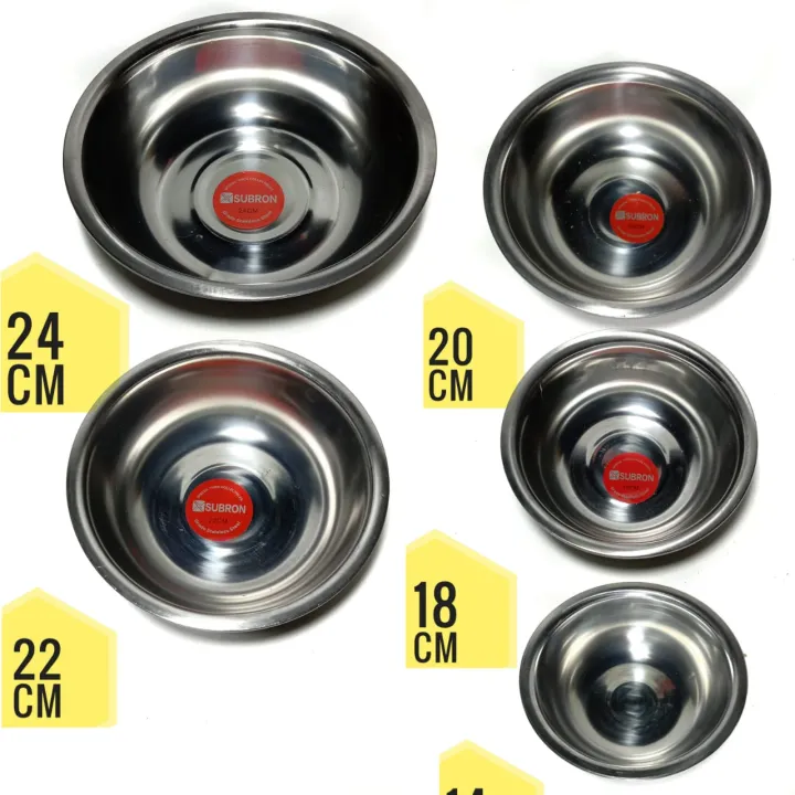 Mangkuk stainless / mangkok / kobokan ukuran kecil-besar | Lazada Indonesia