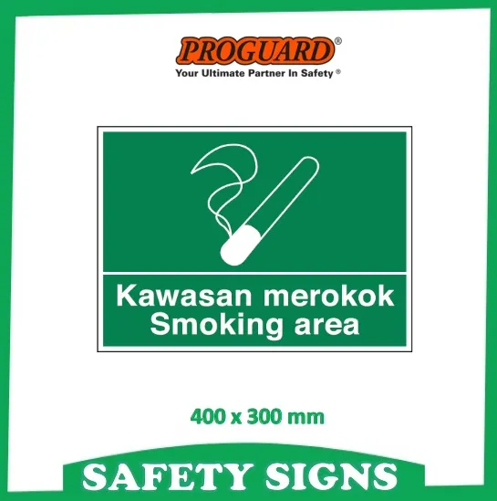 Proguard Smoking Area Kawasan Merokok Sign Outdoor Work Place Airport ...
