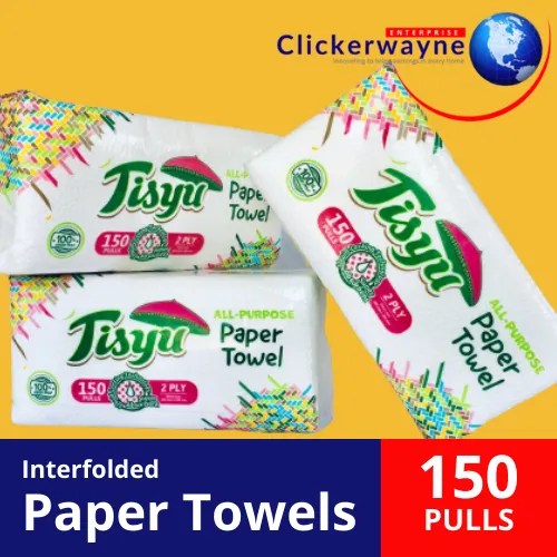 2 Ply Tisyu Interfolded Paper Towel - 150 Pulls - 3 FOR ₱201 ONLY ...
