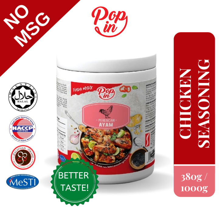 Pop-In Chicken Seasoning Real Premium Seasonings No MSG Halal (380g ...