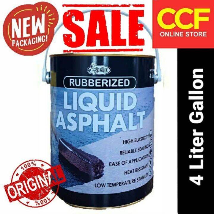 Shelby Rubberized Liquid Asphalt Waterproofing Paint Black 4 Liter ...