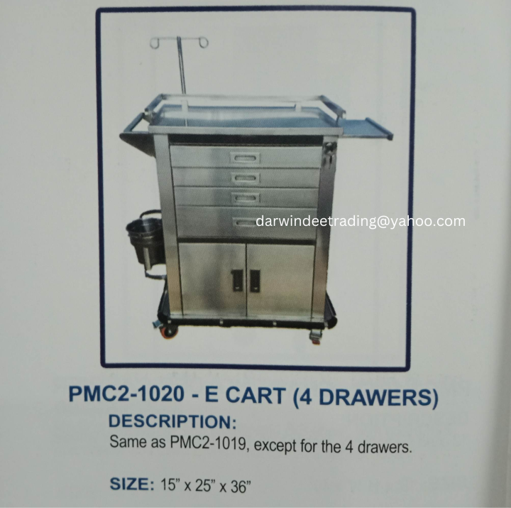 EMERGENCY CRASH CART STAINLESS 4-DRAWERS ( E-CART) | Lazada PH
