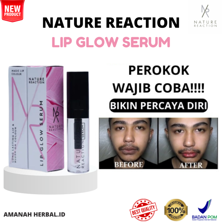 Pencerah Bibir Pria Perokok Nature Reaction Lip Glow Serum / Pencerah ...