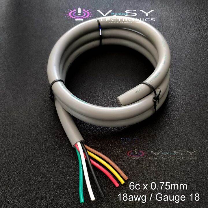 6 Cores x 0.75mm 18awg Gauge 18 6c 300v Royal Cord Control Cable Made in Japan Mitsuboshi Soft ...