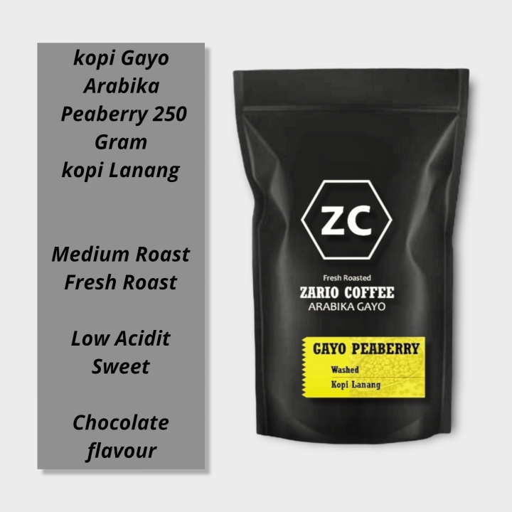 KOPI ARABIKA GAYO PEABERY 250 GRAM KOPI LANANG ROASTBEAN DAN BUBUK ...
