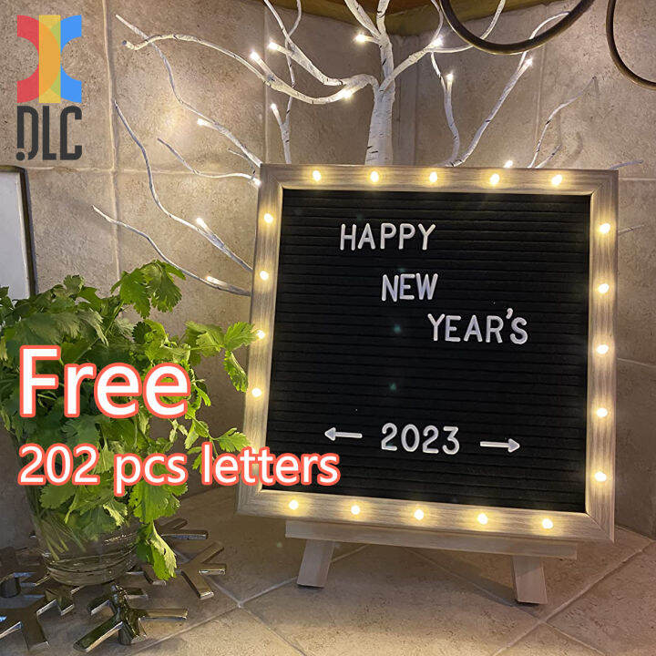 DIY Felt Letter Board Wooden Decoration Message Board Changeable Symbol ...